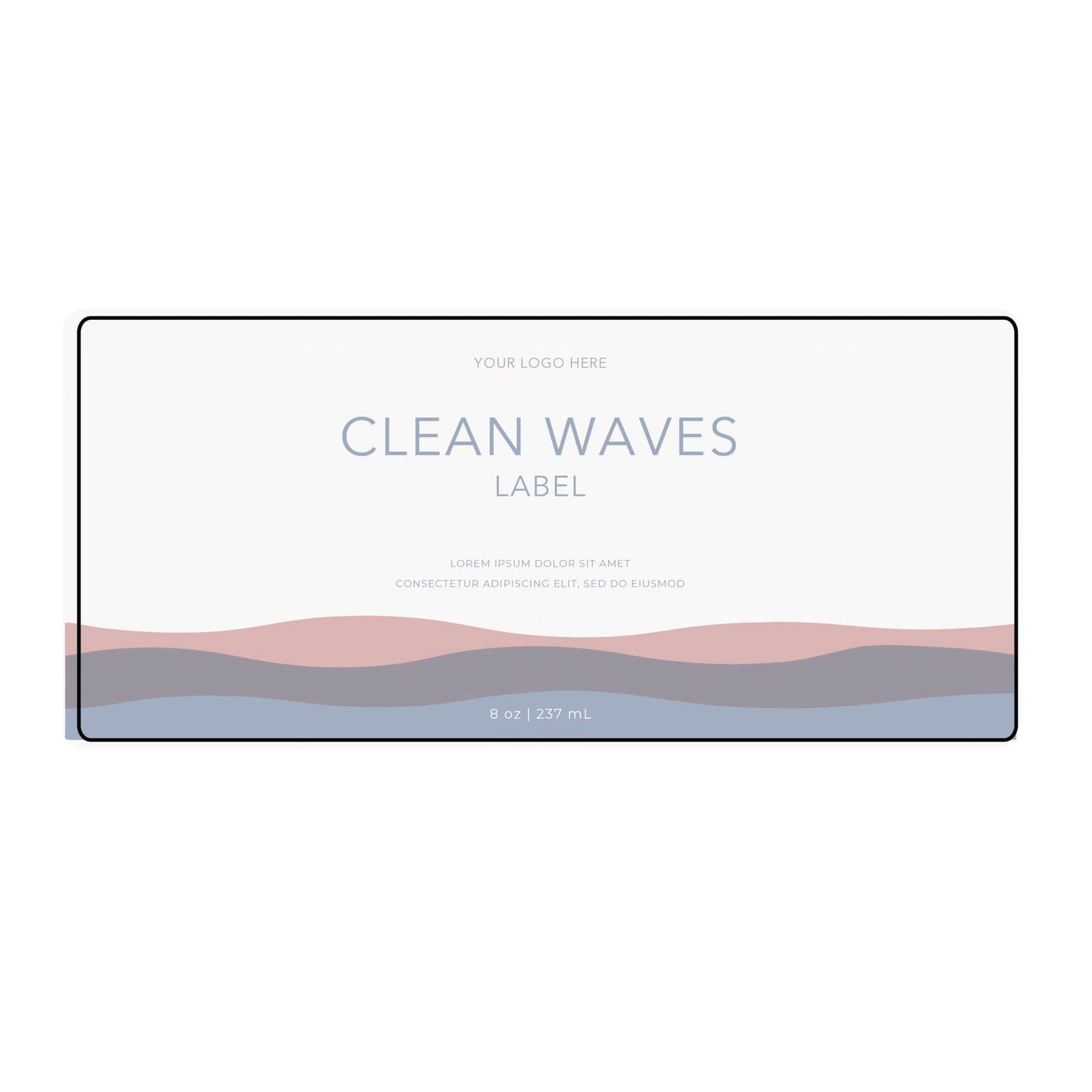 Clean Waves Label Template - Cosmetic Labs Canada